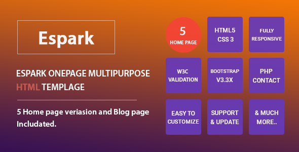 Espark Onepage Multipurpose Bootstrap HTML5 Template by theme_village