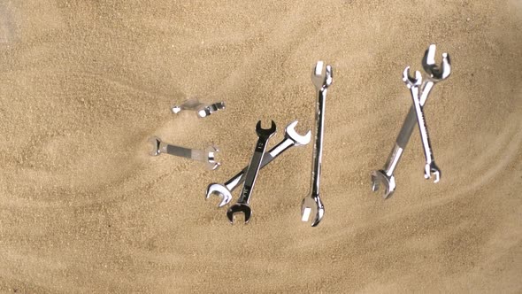 Wrench falling, Slow Motion, Stock Footage | VideoHive