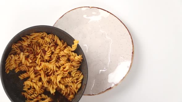 Delicious fuzzily pasta served in plate, Stock Footage | VideoHive