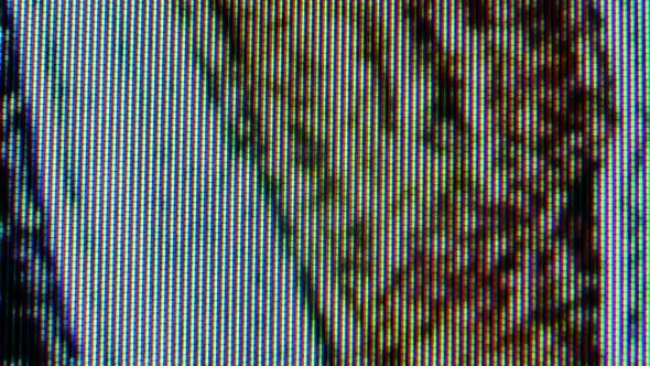 Pixels in the Working Old Analog TV Screen Close Up, Stock Footage
