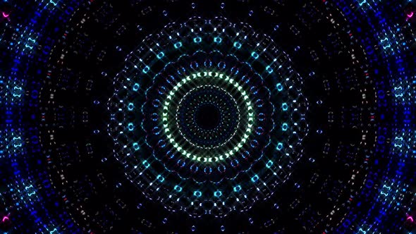 animated circle shape of colorful flashing lights, on black background ...