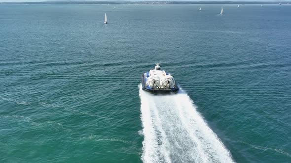 Hovercraft Moving Fast Over the Surface of the Sea, Stock Footage ...