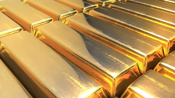 Close Up View of Raw Gold Bars, 4K, Motion Graphics | VideoHive