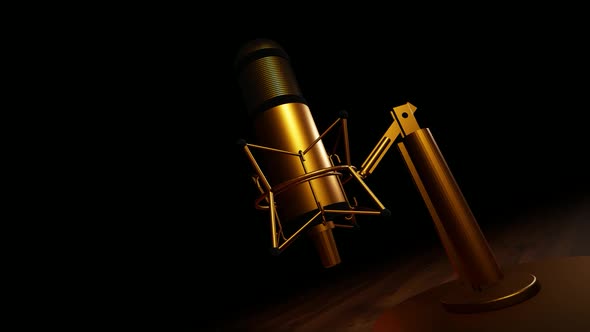 Gold Plated Studio Microphone, Motion Graphics | VideoHive