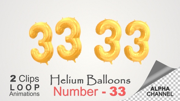 Celebration Helium Balloons With Number – 33, Motion Graphics | VideoHive