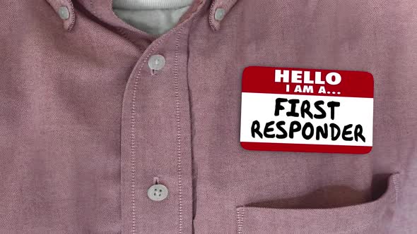 First Responder Name Tag Emergency Health Care Worker Employee, Motion ...