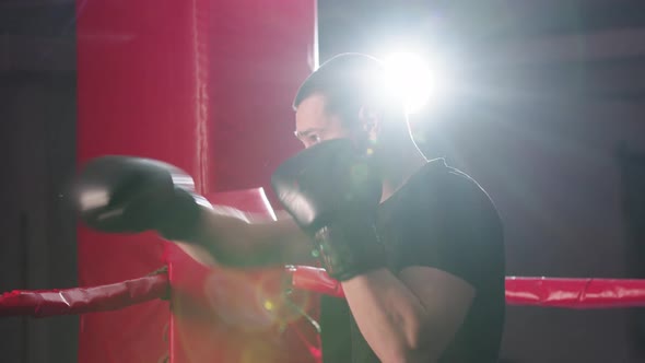 A Young Man Concentrates and Starts Shadow Boxing, Stock Footage ...