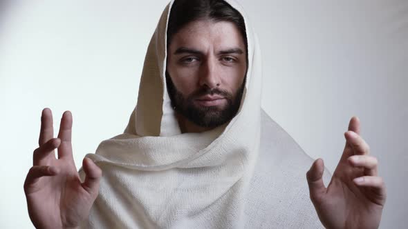 Jesus Raises His Hands and Blessing, Stock Footage | VideoHive