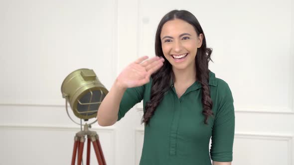 Indian girl saying Hi, Stock Footage | VideoHive
