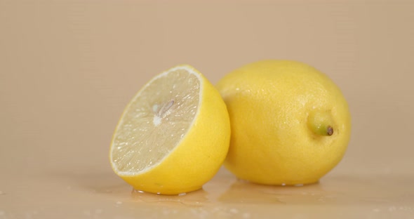 Half and Whole Lemon Slowly Rotate, Stock Footage | VideoHive