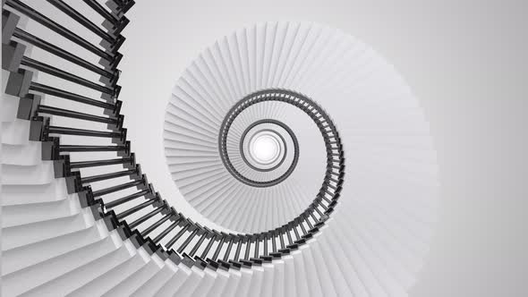 White Spiral Staircase Loop, Motion Graphics | VideoHive