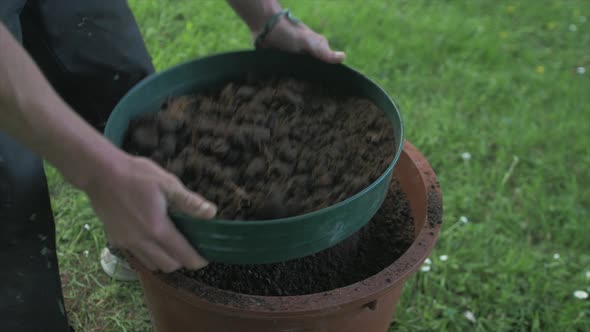 Sieving soil to re any rocks and roots, Stock Footage | VideoHive