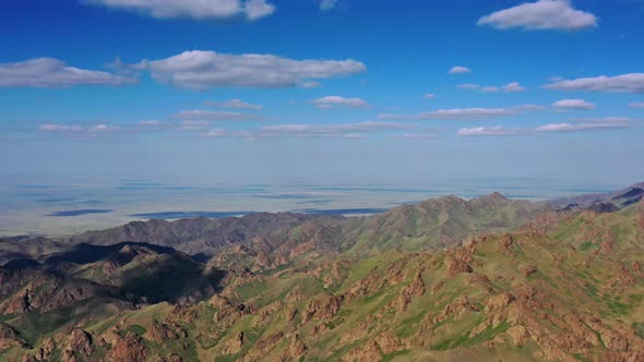 Aerial View of Mountains in Yol Valley Mongolia, Stock Footage | VideoHive