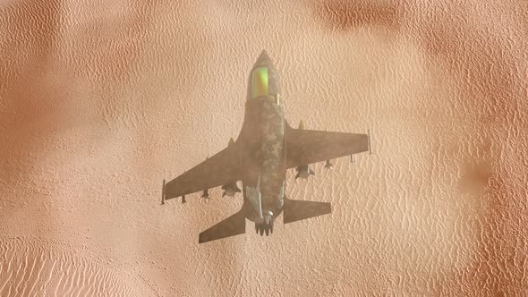 Fighter Jet Flying Over Desert, Motion Graphics | VideoHive