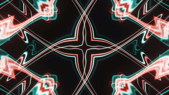 Abstract Flashing Cross and Lines Blue and Red Led Neon Vj Loop ...