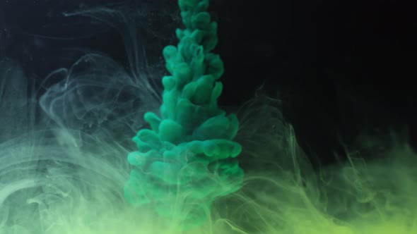 Green Ink Drop Falling in Water, Stock Footage | VideoHive