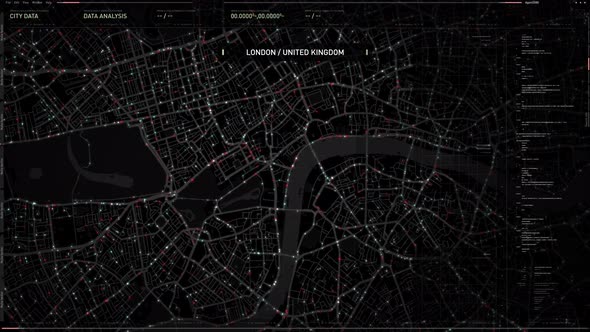 Tracking Vehicles On Modern City Map In High Tech Spy Analysis System ...