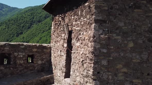 Vranduk Castle a small medieval castle of Bosnian kings V13, Stock Footage