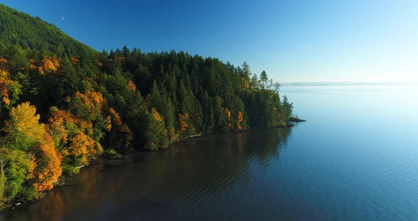 Bright Aerial View Of Chuckanut Drive Pacific Ocean Waterfront ...