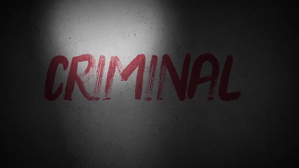 Criminal Word In Darkness White Wall, Motion Graphics | VideoHive