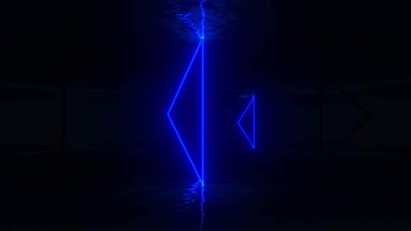 4k Colored Flicker Neon Triangle Lights, Motion Graphics | VideoHive