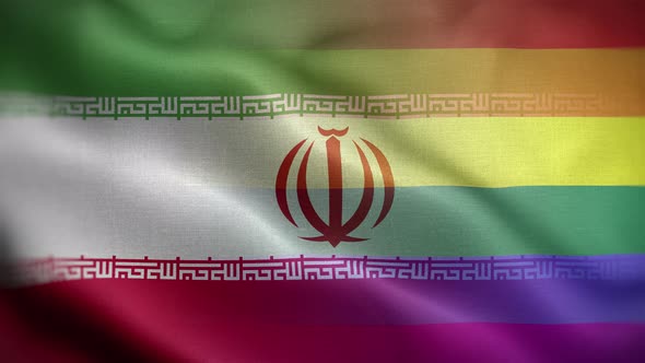 LGBT Iran Flag Loop Background 4K, Motion Graphics | VideoHive