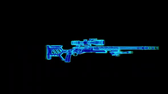 Fantastic Sniper Rifle Hologram Loop Rotation, Motion Graphics | VideoHive