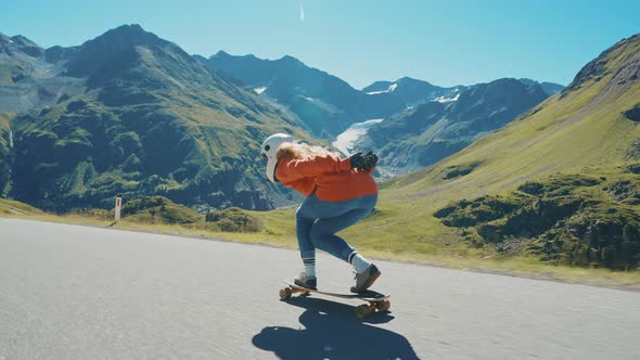 Cinematic downhill longboard session, Stock Footage | VideoHive