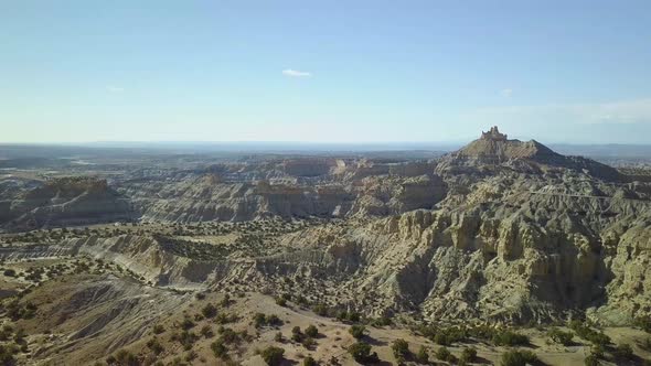 Rock formations in the New Mexican desert from drone., Stock Footage