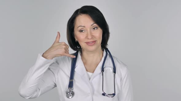 Contact Us Call Me Gesture By Lady Doctor, Stock Footage | VideoHive