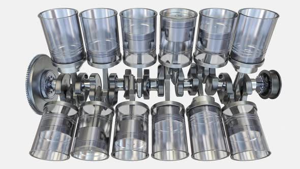 Engine Pistons V12, Motion Graphics | VideoHive