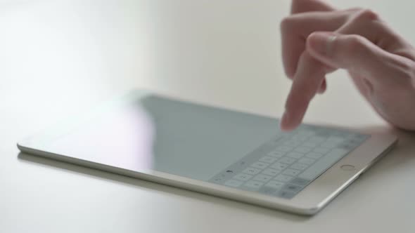 Close Up of Finger Typing on Digital Tablet, Stock Footage | VideoHive