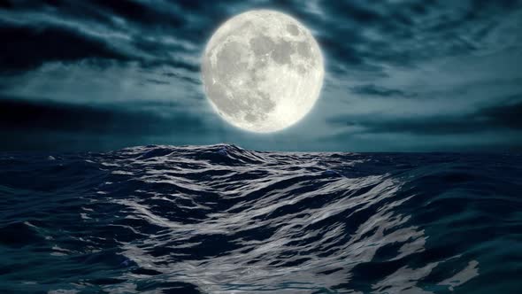 Ocean and Full Moon, Motion Graphics | VideoHive