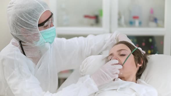 Doctor Intubating a Kid Having a Respiratory Disease, Stock Footage