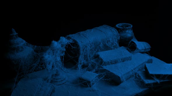 Old Dusty Chest Picked Up Off Table At Night, Stock Footage | VideoHive