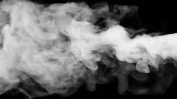 smoke stream on a black studio background can be separated. smoke cloud ...