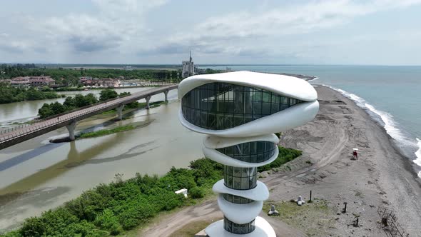 Anaklia, Georgia - July 16 2022: Aerial view of Anaklia-Ganmuhkuri ...