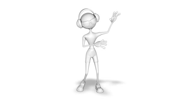 Cartoon 3D Man Dance Looped on White, Motion Graphics | VideoHive