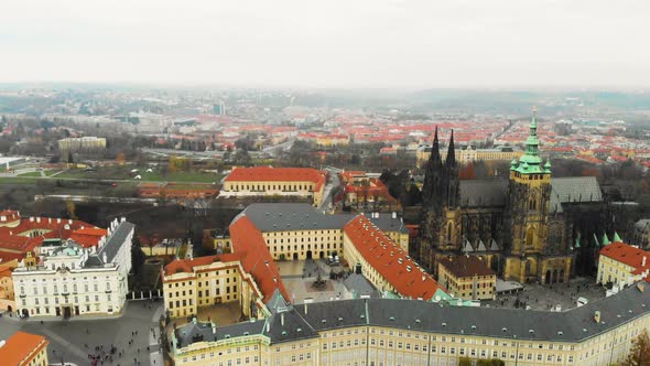 Aerial View of Prague Grad Castle City Panoramic View From Prague ...