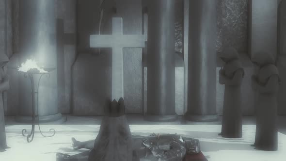 Medieval Lady In Grief Mourning For The Death Of A Knight, Motion Graphics