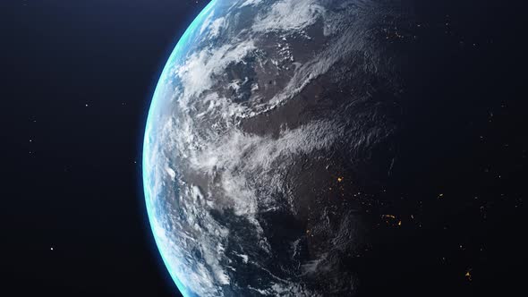 Slowly rotating Earth as seen from space, Motion Graphics | VideoHive