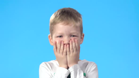 Boy Smiling, Looking at Camera and Acting Like He Shyfull., Stock Footage
