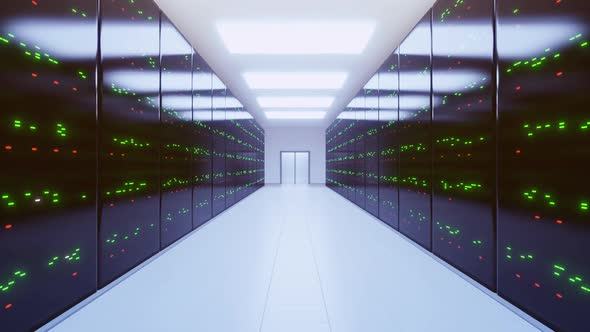 Server Room of Data Center or ISP, Stock Footage | VideoHive