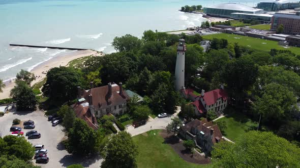 historic Grosse Point Light in Evanston, Illinois. Construction was ...