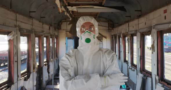 Portrait of Female Epidemiologist in Virus Quarantine.., Stock Footage