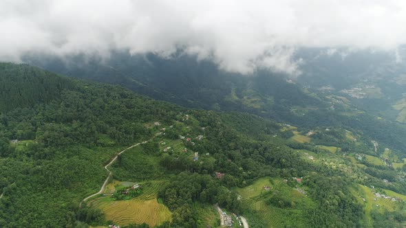 Rumtek Monastery area in Sikkim India seen from the sky, Stock Footage
