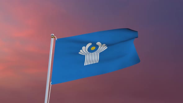 Flag Of CIS Waving 4k, Motion Graphics | VideoHive