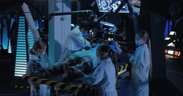 Alien Lies in the Laboratory on the Operating Table, Stock Footage