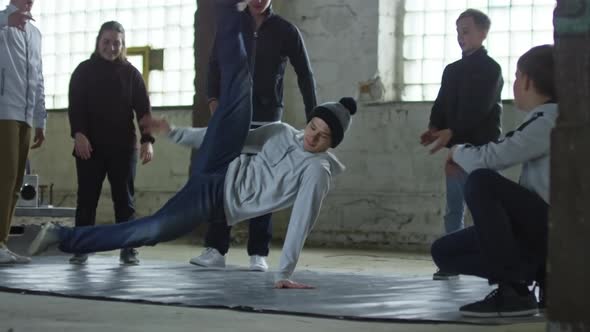 Boy Spinning in Handstand, Stock Footage | VideoHive