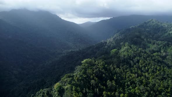Drone flying near mountains and volcano, Stock Footage | VideoHive
